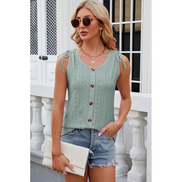 Everyday The Label | Tops | Everyday The Label Eyelet Tank Top Tie ...